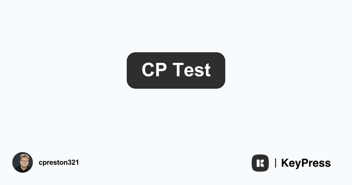 CP Test KeyPress